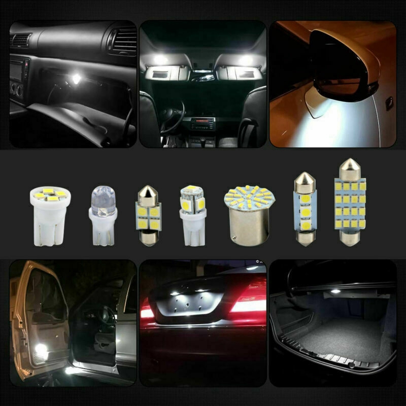 14X White LED Car Interior Inside Light Dome Trunk Map License Plate ...