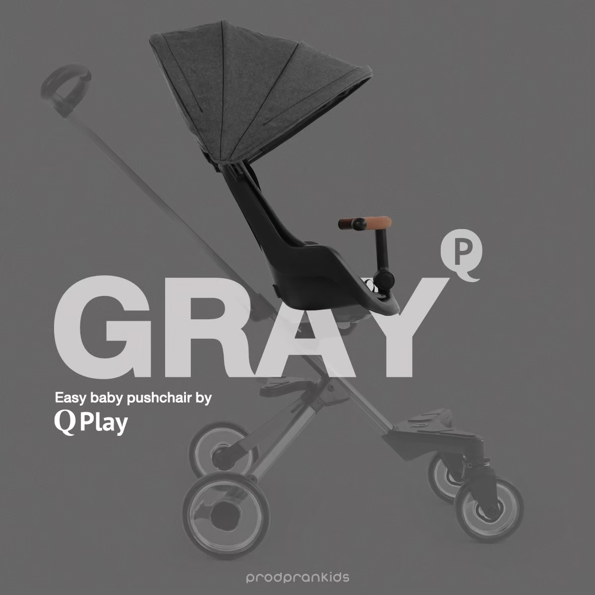 [ ลดเพิ่ม 600.- ] รถเข็นเด็ก แบบพกพา QPlay Easy Baby Pushchair (Gray ...