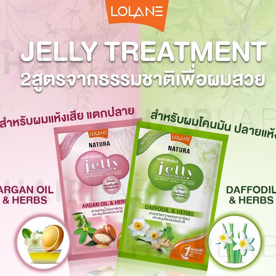 [1ซอง/6ซอง/12ซอง] Lolane Natura Jelly Treatment Daffodil&Herbs 30 g.โล ...