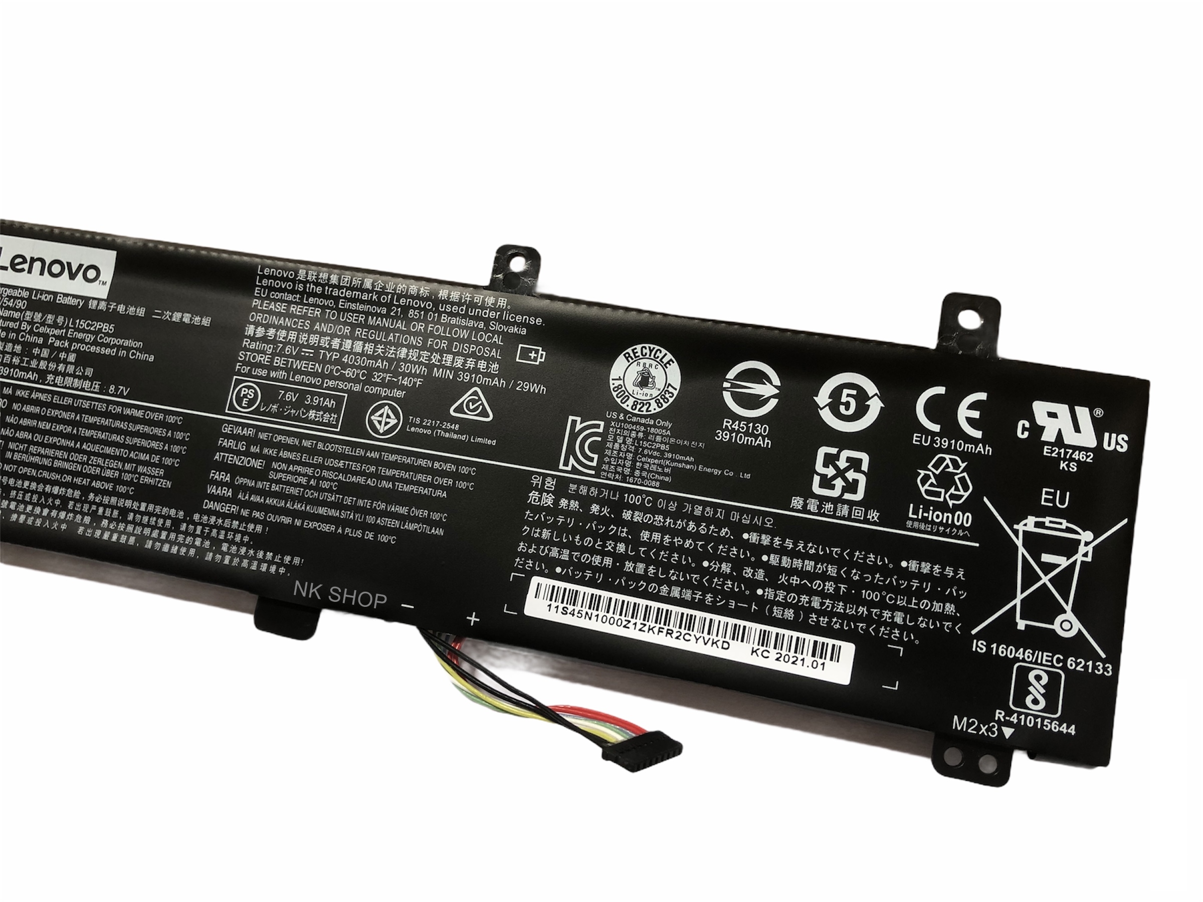 LENOVO แบตเตอรี่ L15C2PB5 ของแท้ (สำหรับ IdeaPad 510-15ISK 310-15ISK ...