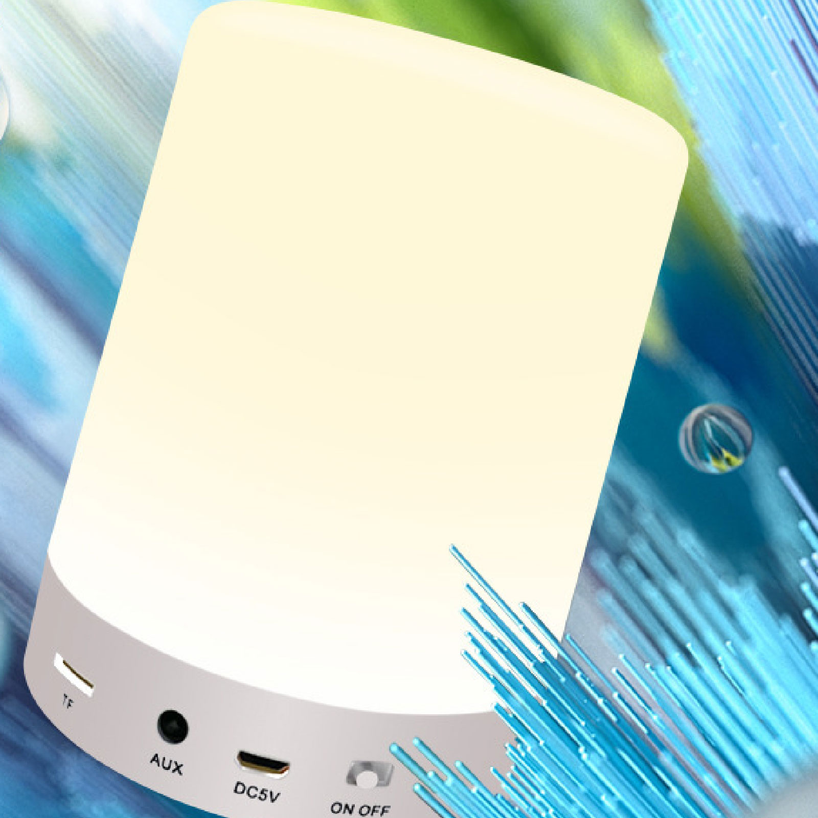 Household Portable Smart Control Night LED Light Mini Speakerwhite ...