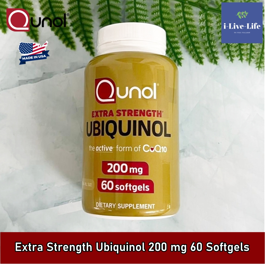 ยูบิควินอล Extra Strength Ubiquinol 200 mg 60 Softgels - Qunol | Lazada ...
