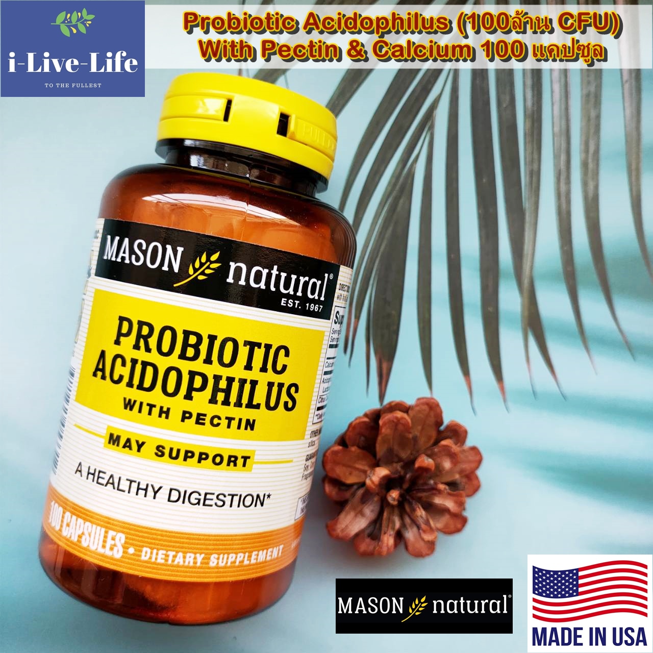 โปรไบโอติค Probiotic Acidophilus (100ล้าน CFU) With Pectin & Calcium ...