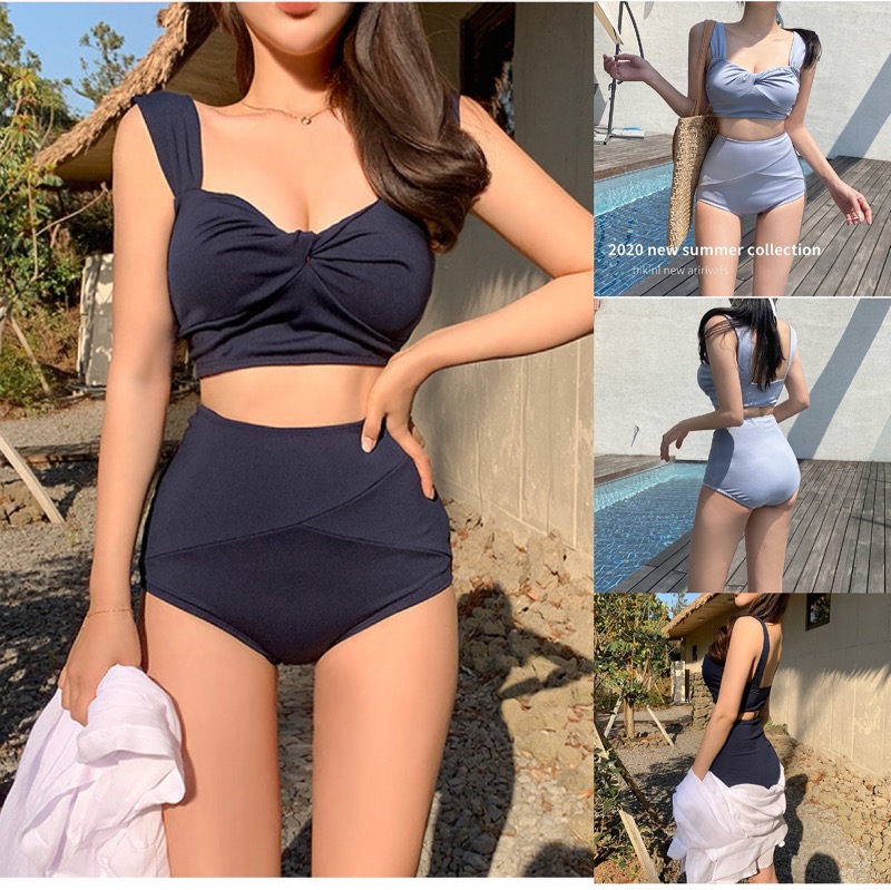 แฟชั่นเกาหลีผู้หญิง บิกินี่ 2สี ทูพีช เก็บทรง หุ่นสวย 236 เซ็กซี่ ผ้า
