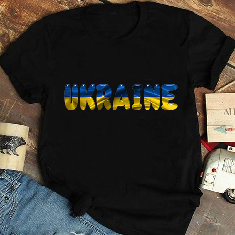 Women Ukrainian T-shirt Summer Premium Short Sleeve Tshirt Flag Classic ...