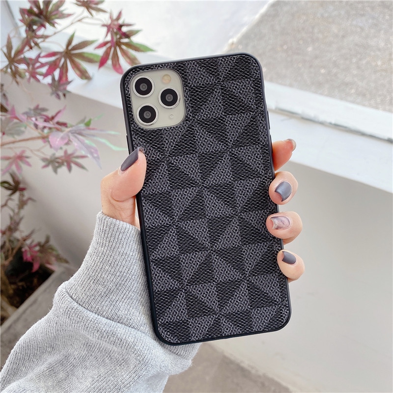 Luxury Geometric Lattice Leather Phone Case For iPhone 13 12 11 Pro XR ...