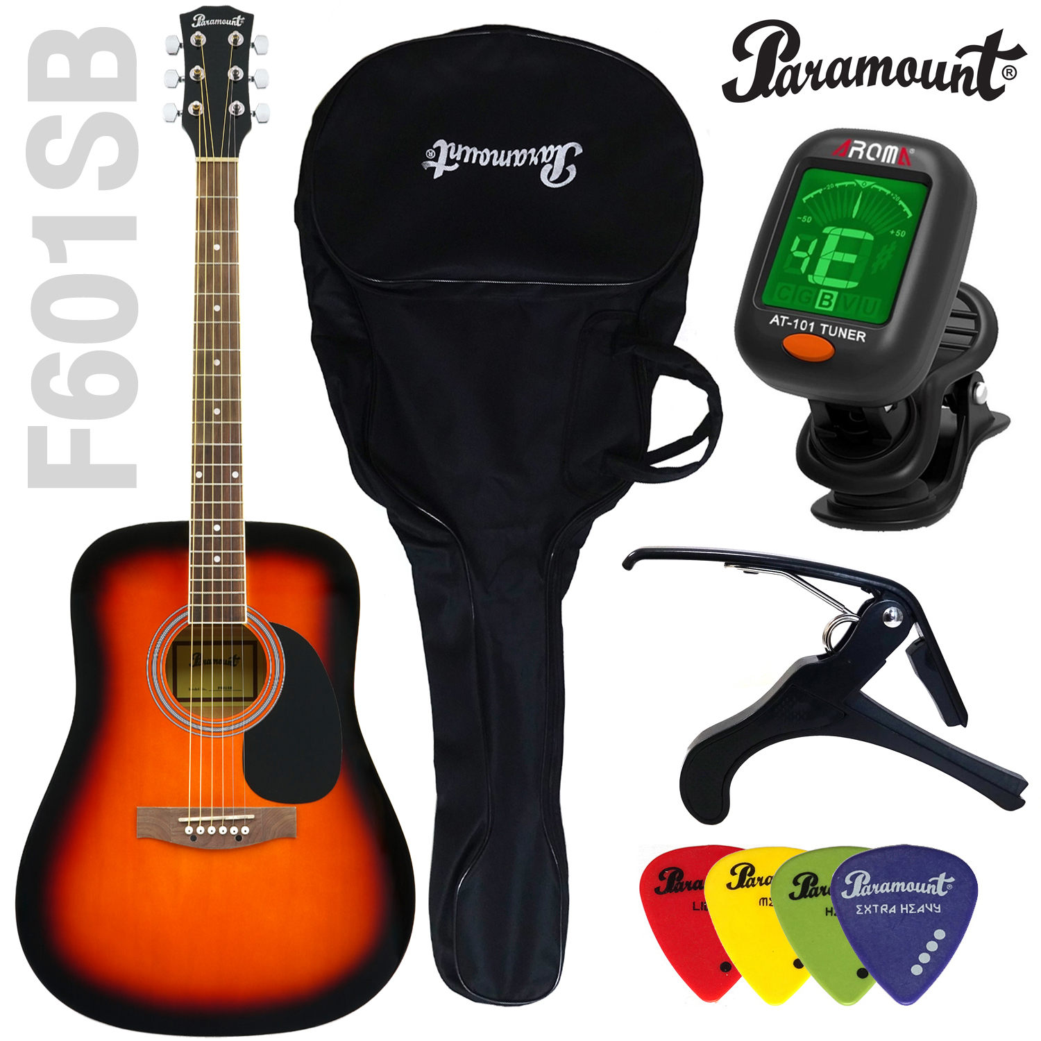 Paramount Acoustic Guitar กีตาร์โปร่ง 41 นิ้ว ไม้ลินเดน เคลือบด้าน รุ่น ...