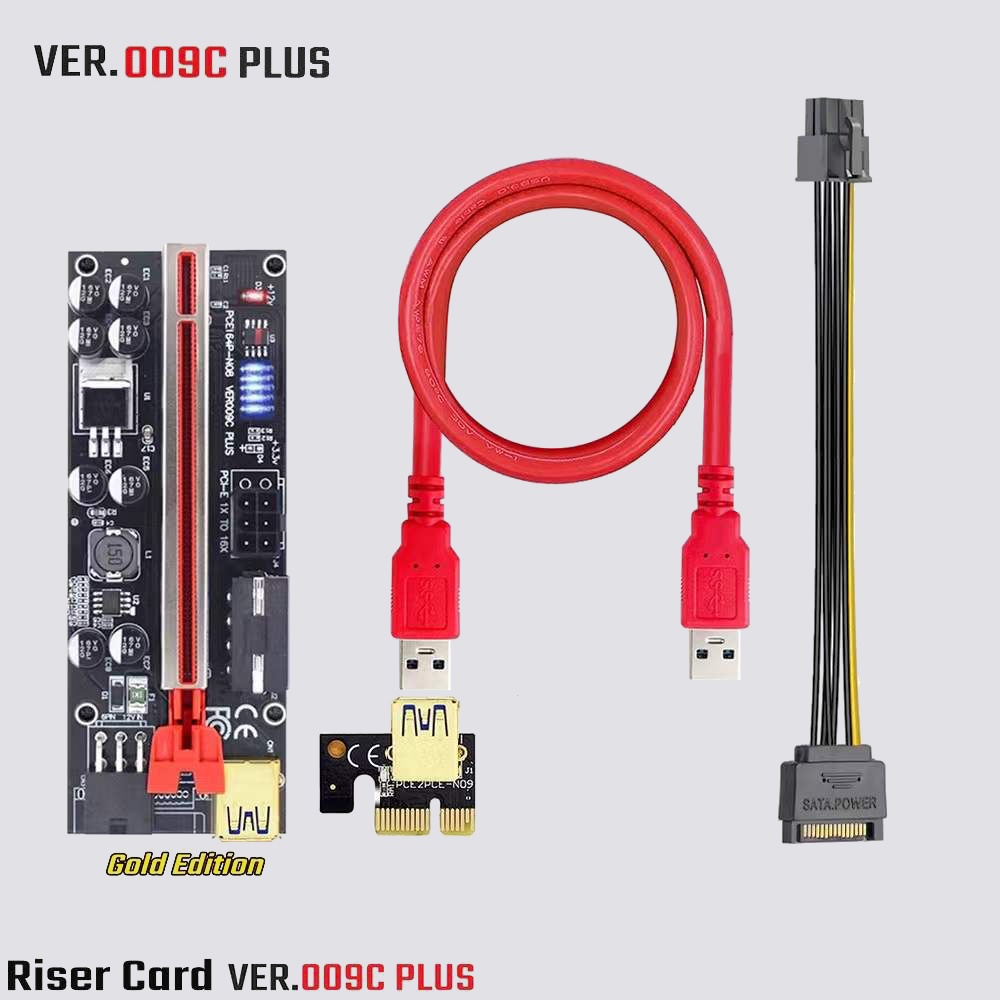 Riser 012max Riser 009s Plus 8 cap สายไรเซอร์ Pci-e riser 1x to 16x Pci ...