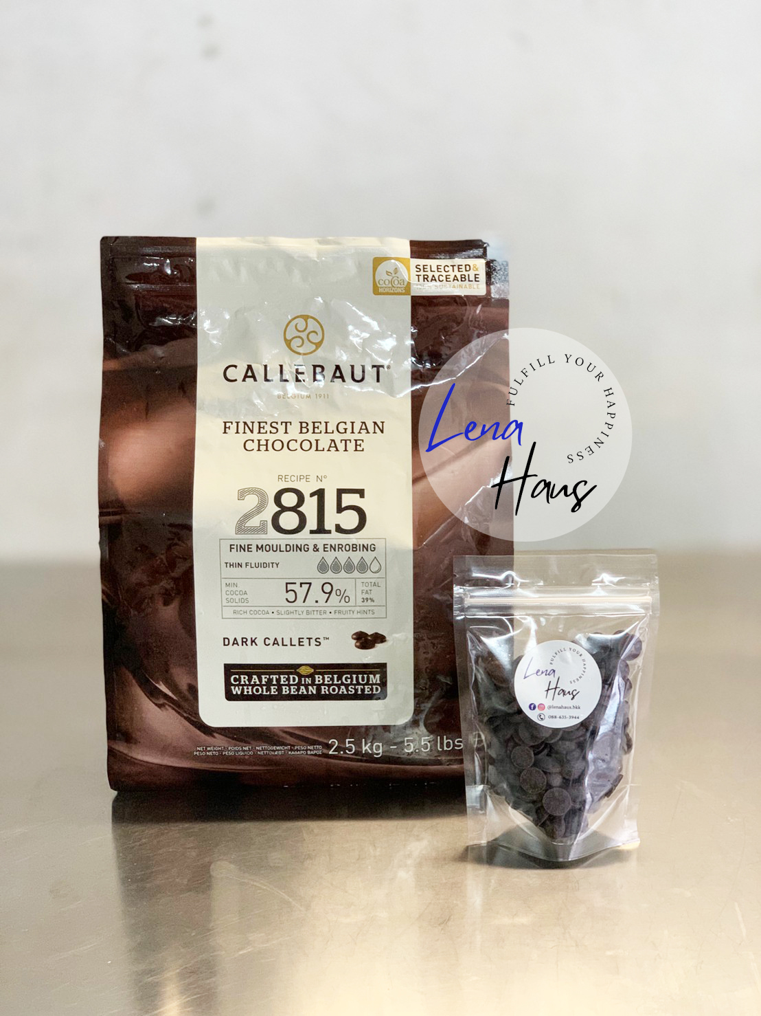 Callebaut 57.9% ขนาด 150 g / 500 g / 1 kg Dark Chocolate Couverture ...