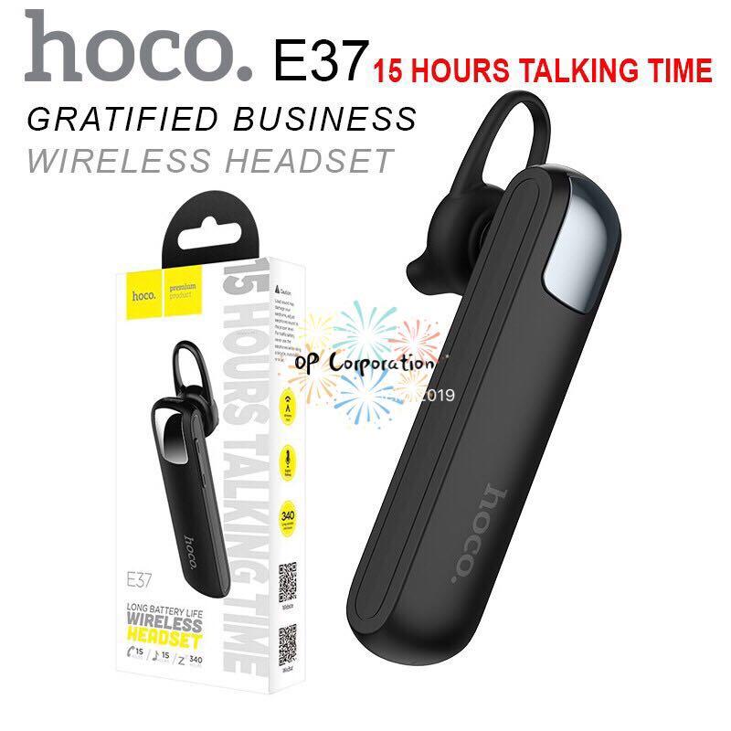 หูฟังบลูทูธไร้สาย Hoco Wireless Headset E37 Gratified Business Earphone With Mic เสียงดี ของแท้ ...