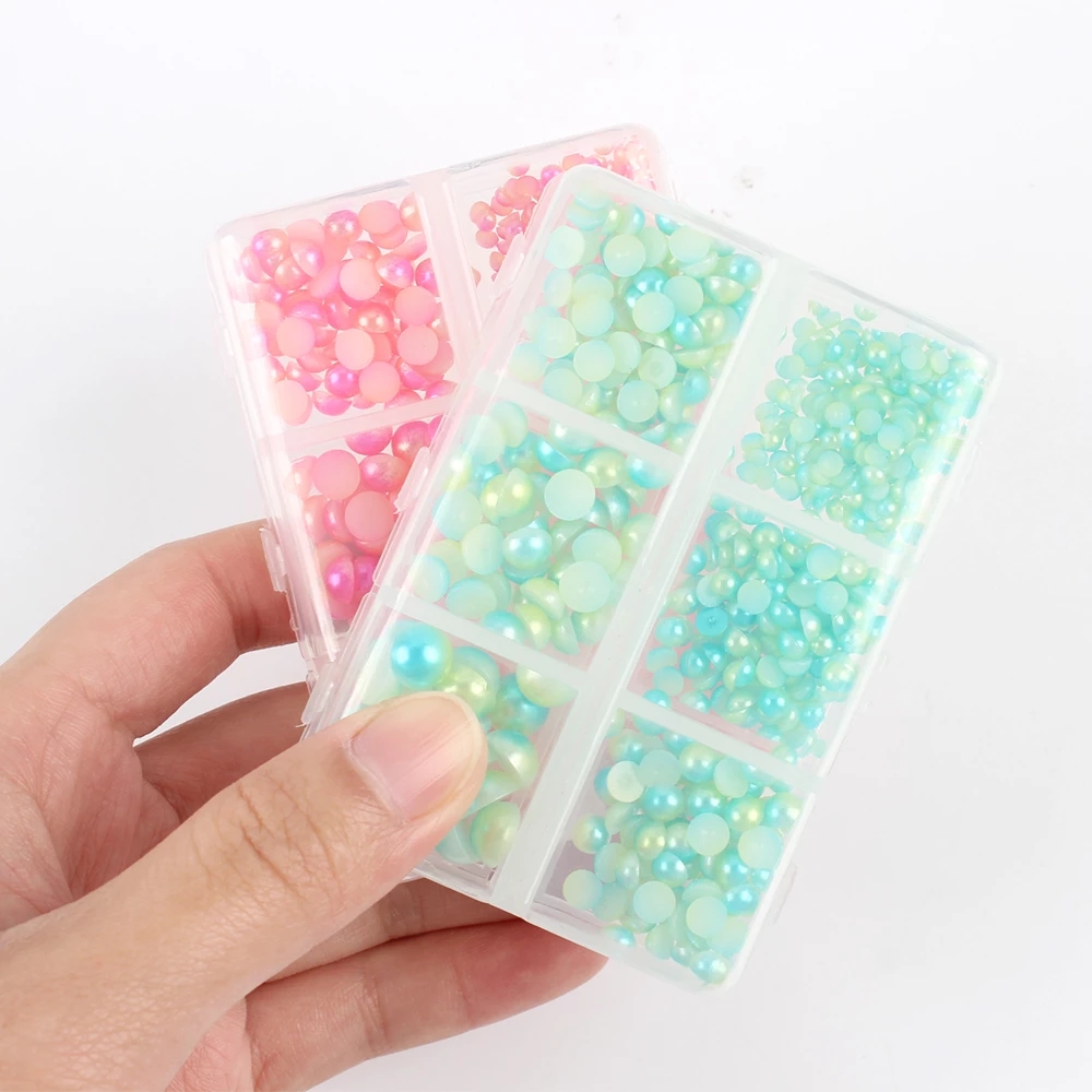 New Mixed Mermaid AB Half the pearl sticker 600pcsbox 34568mm forDIY ...