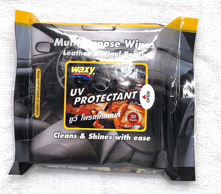 ผ้าเช็ดทำความสะอาดดูแลรักษาเครื่องหนังแบบรีฟิลล์ ในแพ็คมี 20 ผืน Waxy wax จำนวน1แพ็ค ...