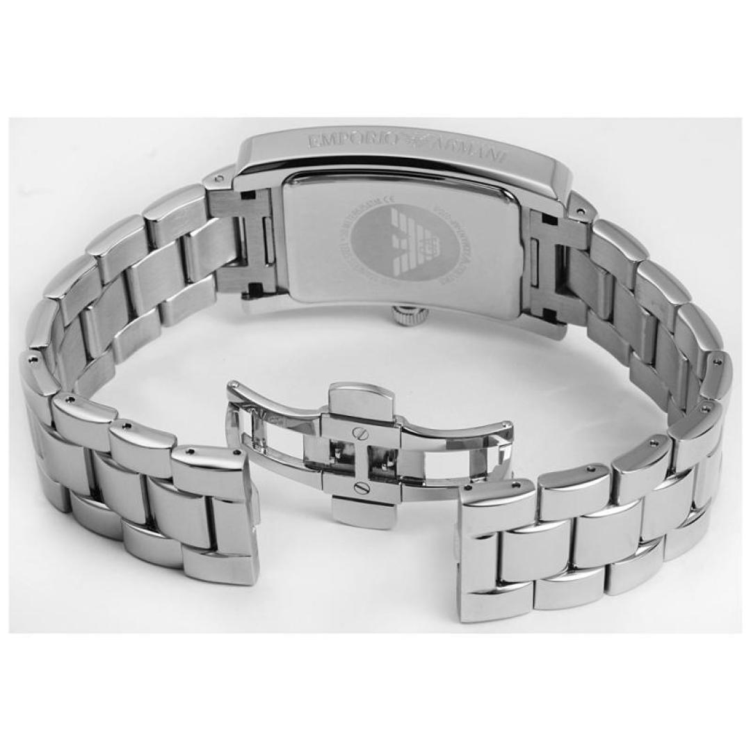 นาฬิกาข้อมือผู้ชาย ARMANI Black Rectangle Stainless Steel Bracelet Men ...