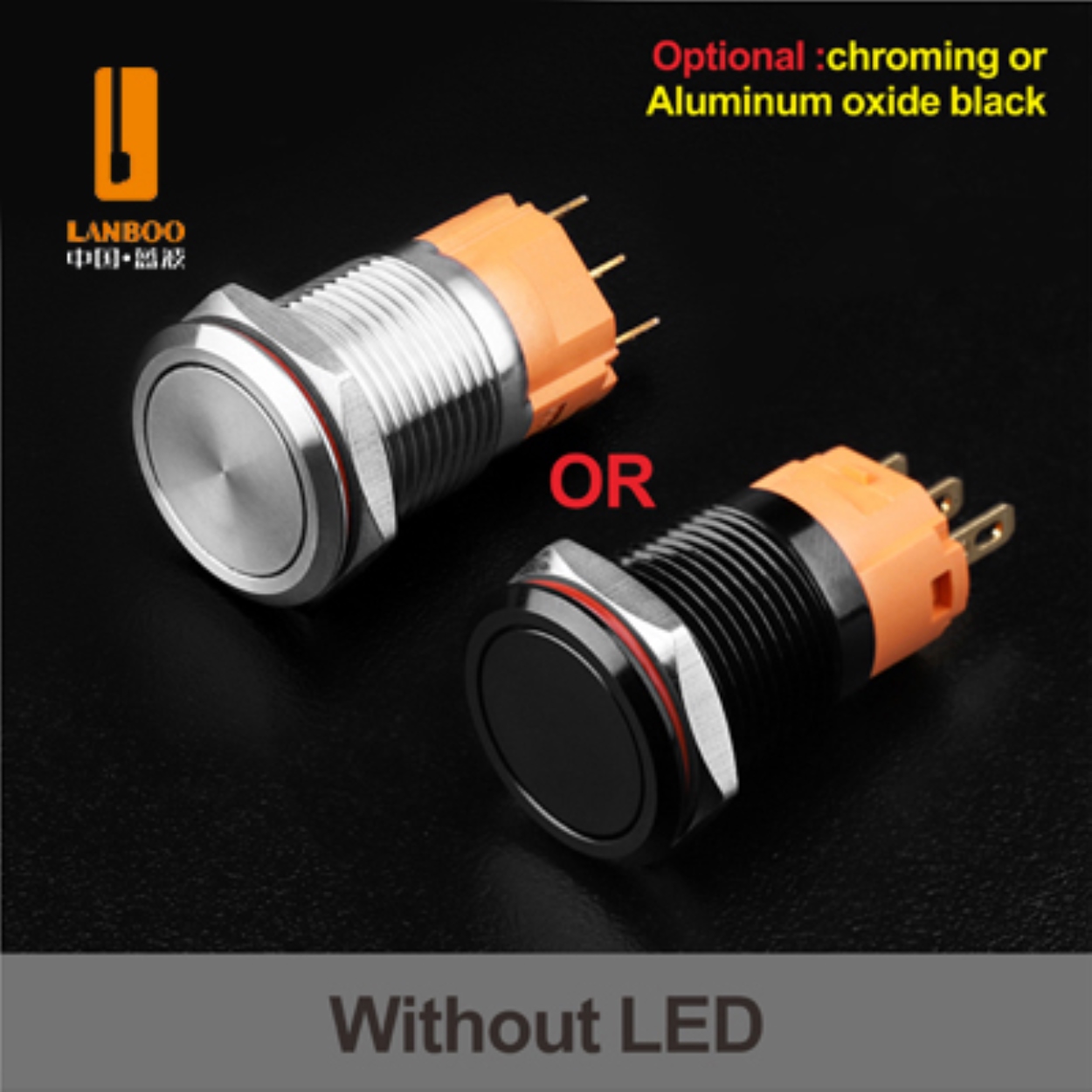 LANBOO 16mm Metal Push Button Switch Ring LED Dual LED 12V24V Self-lock Momentary Latching IP67 ...