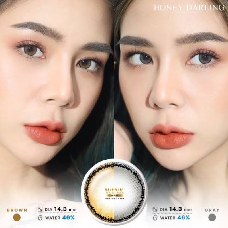 Honey Darling Chestnut brown(Wink lens) ขนาดมินิ Mini ️กรองแสง uv (บิ๊ก ...