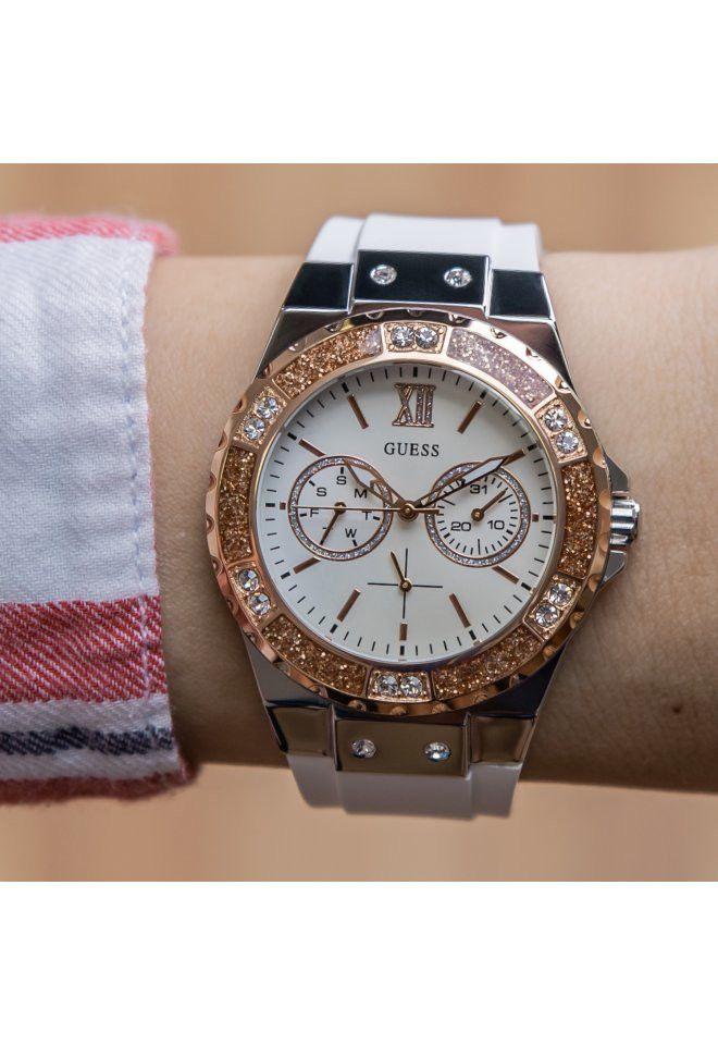 นาฬิกาข้อมือผู้หญิง GUESS Limelight Crystal White Dial Ladies Watch ...