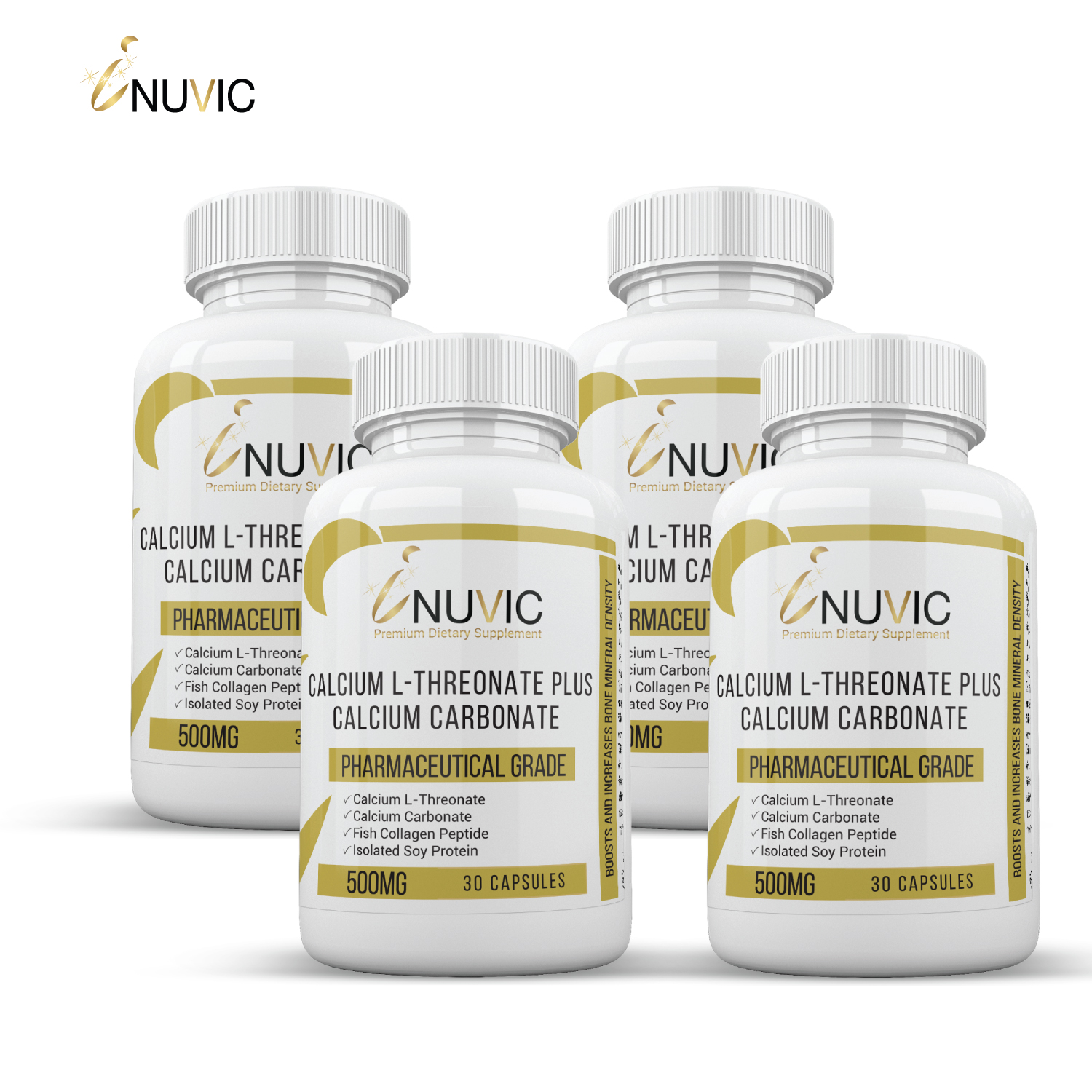 Inuvic Calcium L-Threonate plus x 4 ขวด Calcium Carbonate Collagen ...