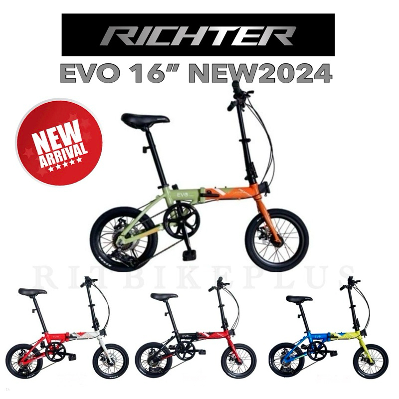New2024 จักรยานพับ RICHTER รุ่น EVO 16 ชุดเกียร์ 8 speed เฟรมอลู ดิสก์ ...
