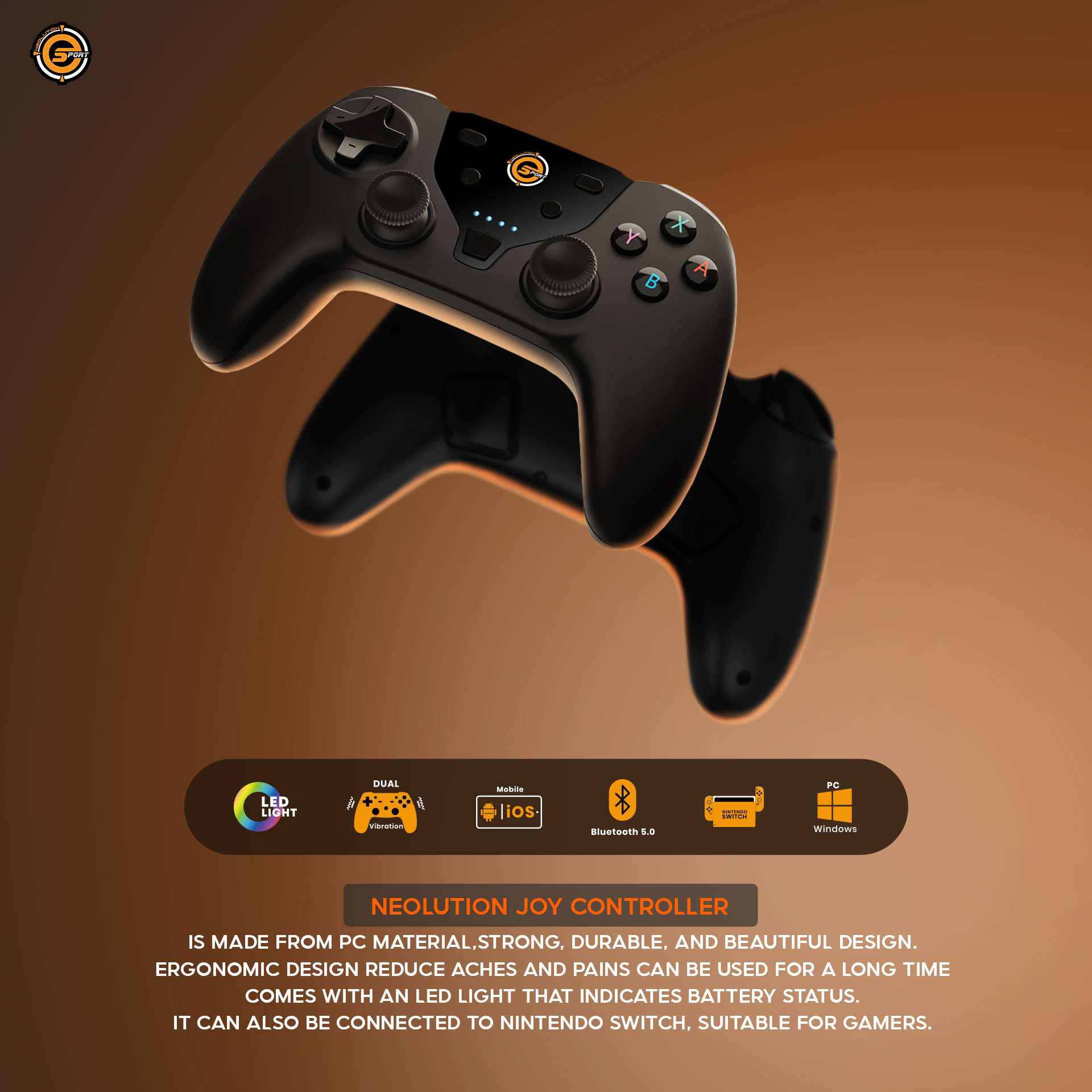 Neolution E-Sport Gaming Controller Laser Joy Games จอย คอนโทรลเลอร์ 3 ระบบ ไร้สาย บลูทูธ ...