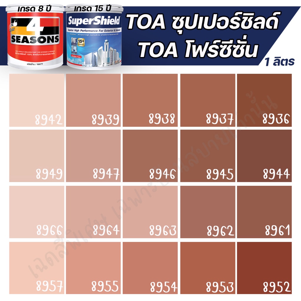 TOA สีภายนอก+ภายใน สีเทา 1L สีทาบ้าน สีน้ำ สีอะครีลิค สีทาภายนอกและ ...