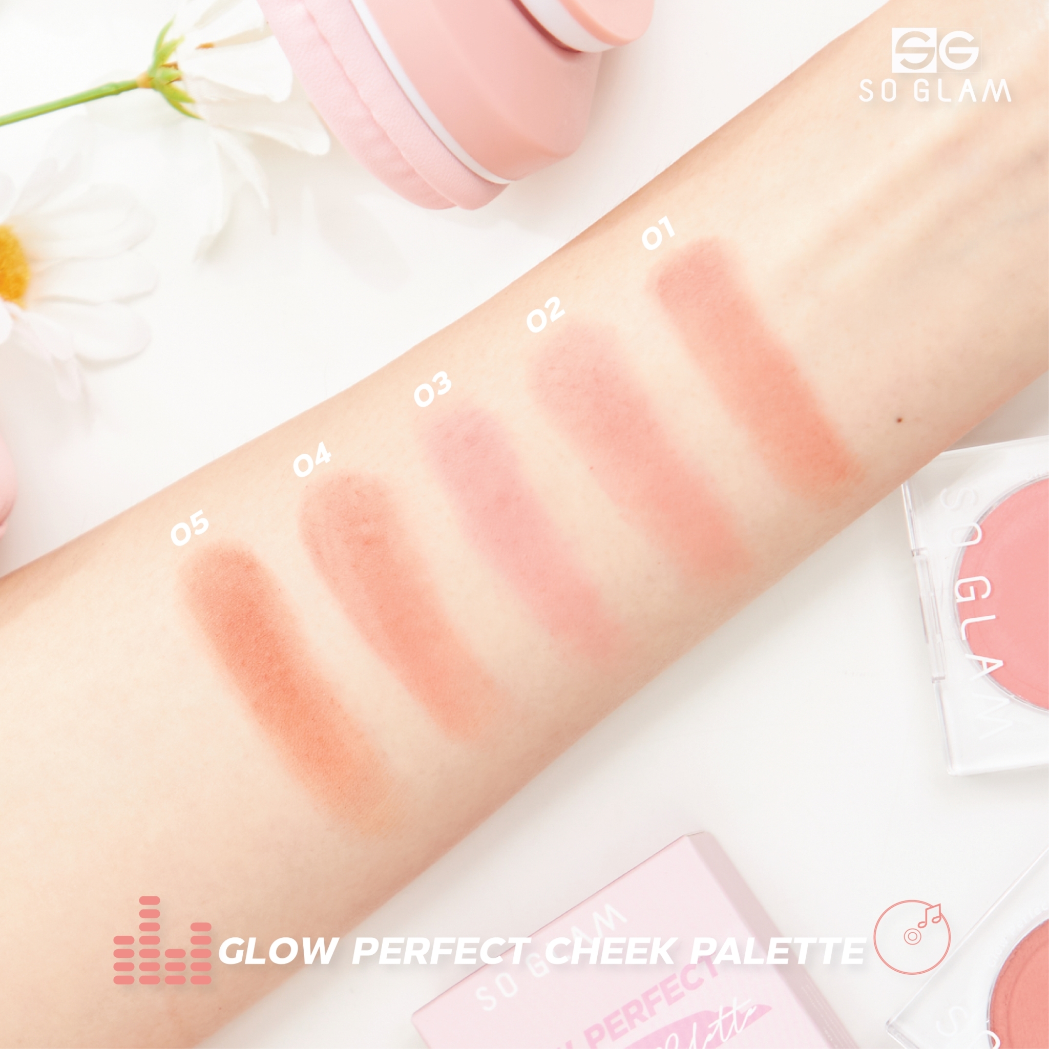 So Glam Glow Perfect Cheek Palette 5 g - Multy Beauty - ThaiPick