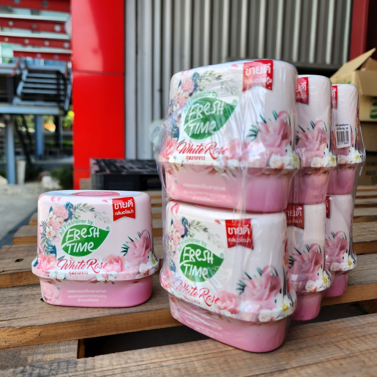 ยกแพ็ค6ชิ้น FreshTime เฟรชไทม์ เจลหอมปรับอากาศ ขนาด 180g. มีให้เลือก 3 กลิ่น ไวท์โรส ลาเวนเดอร์ ...