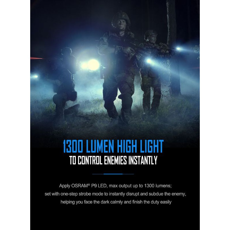 Genuine ไฟฉาย Nextorch TA30 2019 1300 Lumens One Step Tactical Flashlight - Bangkokcamp. - ThaiPick