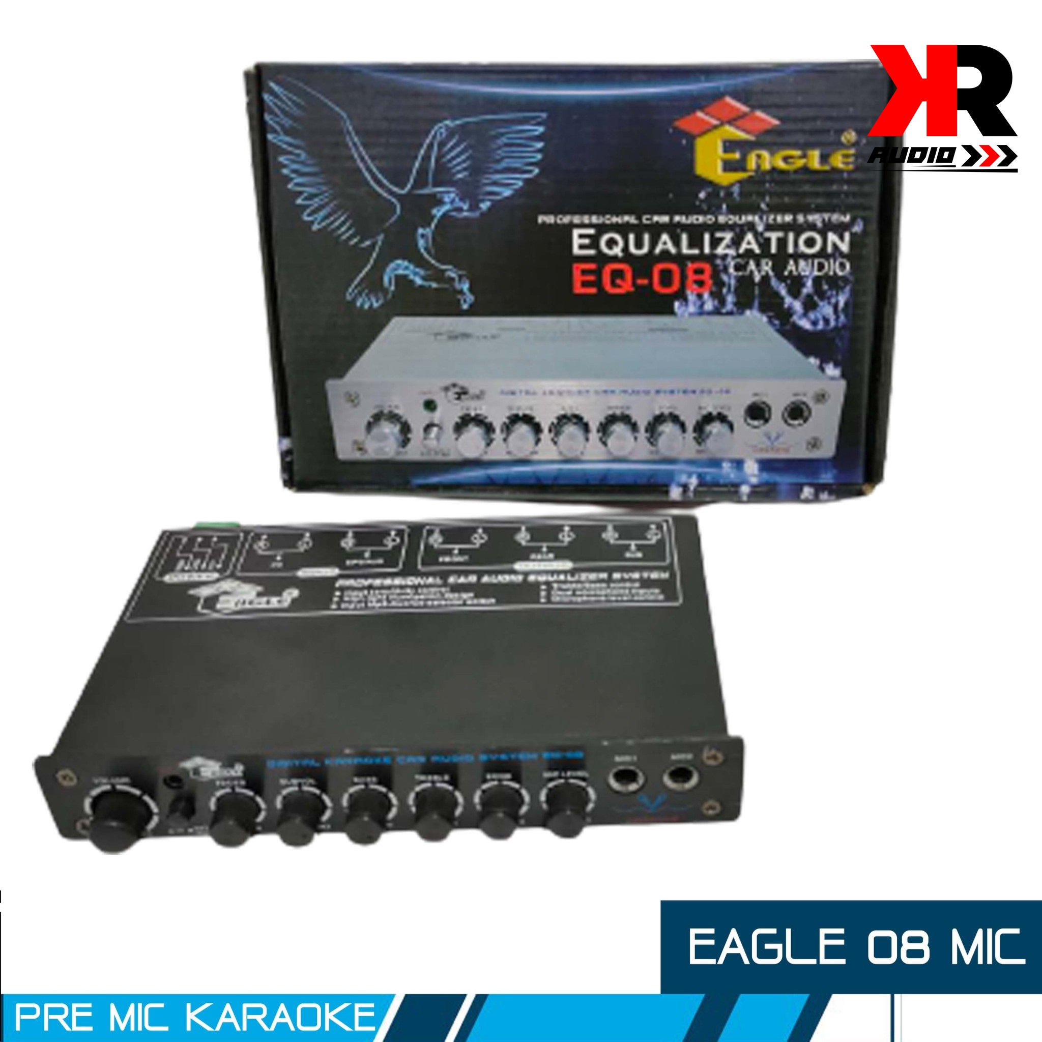 ปรีไมค์ คาราโอเกะ PRE KARAOKE EAGLE EQ-08B BLACK ปรีไมค์ พร้อมปรับเสียง รองรับ 2Mic ตัวเดี่ยวจบ ...