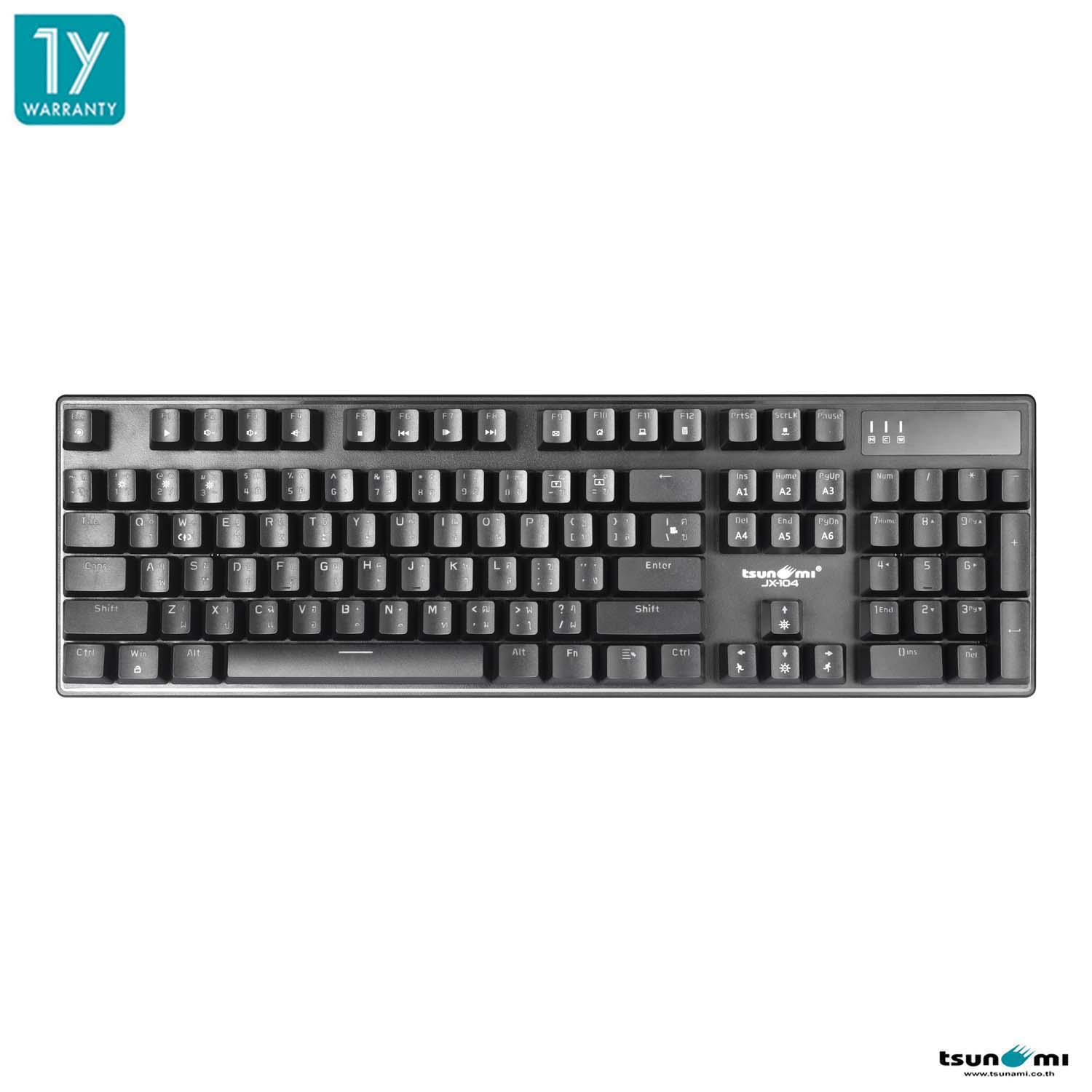 คีย์บอร์ดเกมมิ่ง Tsunami JX-104 100 Compact Mechanical Gaming Keyboard ...