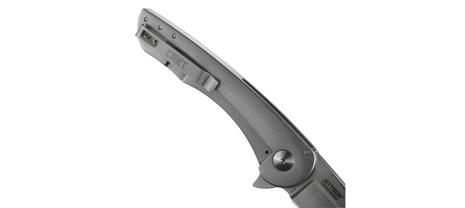 CRKT Jettison Framelock Knife Stonewash Stainless Handle Satin Plain ...