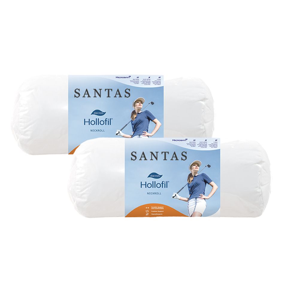 SANTAS หมอนรองคอ แพ็คคู่ 2 ชิ้น รุ่น DACRON HOLLOFIL ขนาด 7x16 นิ้ว ...