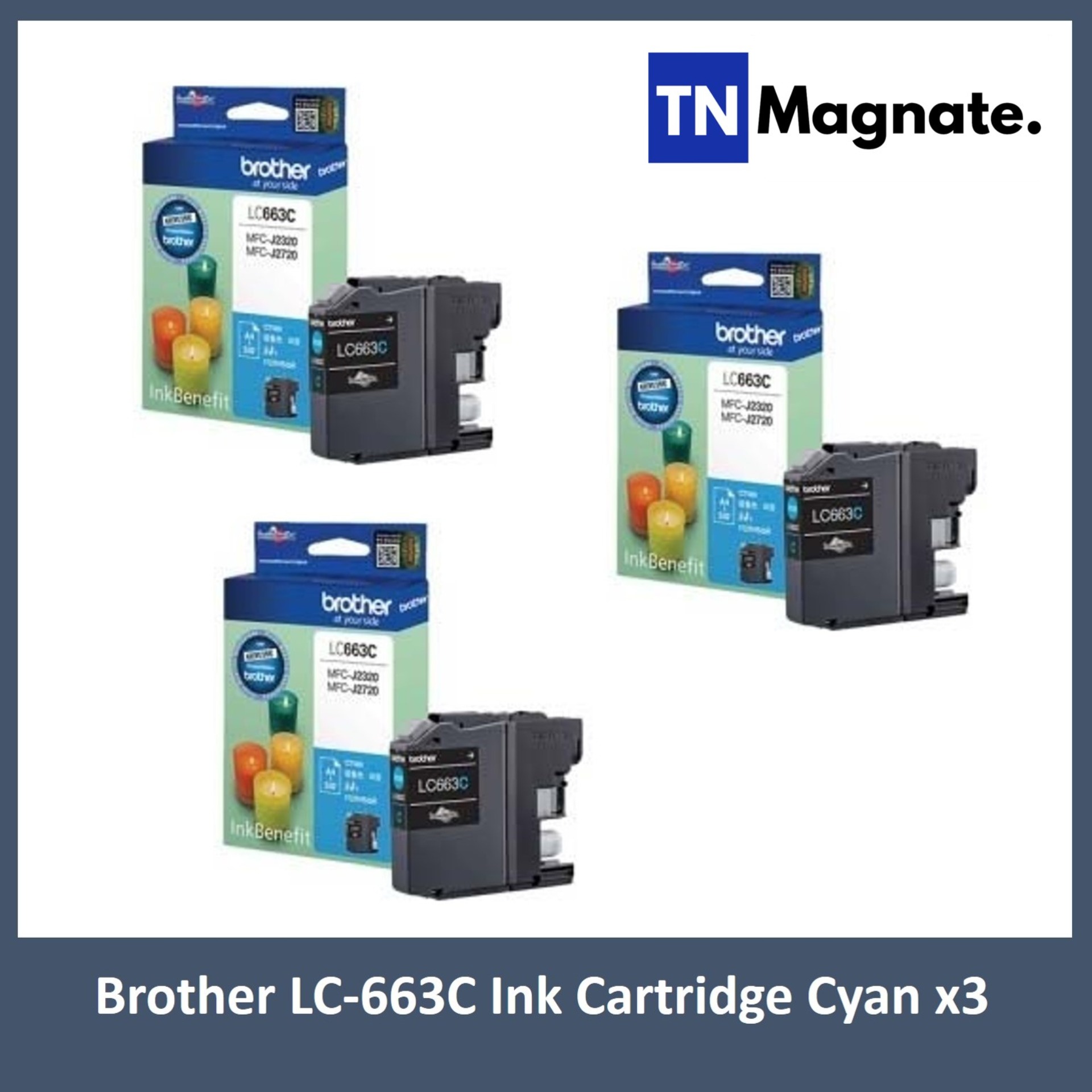 [หมึกพิมพ์] Brother LC 663 C Ink Cartridge สีฟ้า - 3 กล่อง - TNM Online ...
