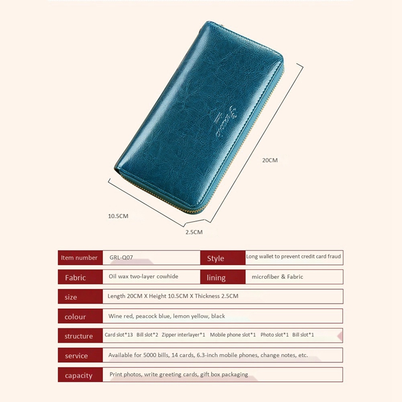 GERUOLA Wallet RFID Women Long Soft Leather Temperament All-Match Large ...
