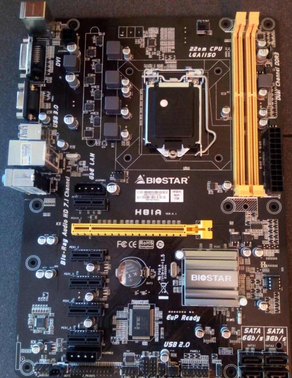 MAINBOARD เมนบอร์ด biostar H81A BTC (socket1150) สภาพมือ1 ค้างสต๊อก ...