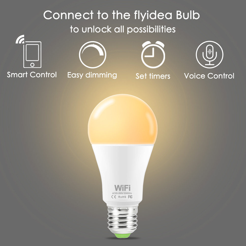 Smart Light Bulb WiFi 15W Work With Alexa Google Home 2PCS4PCS Led Lamp ...