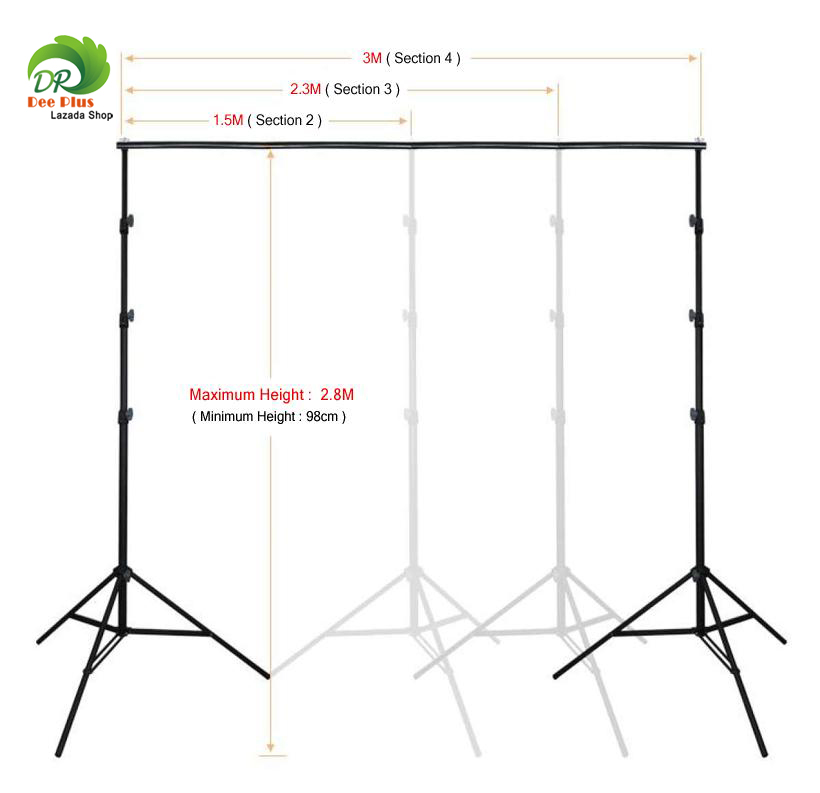 2.8 x 3m Adjustable Photography Background Support System Backdrop ...