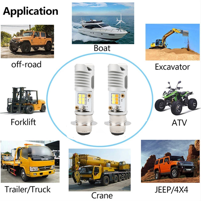 SEAMETAL หลอดไฟ LED 12V มอไซค์ หลอดไฟหน้ามอเตอร์ไซค์ COB แสงสีขาว สำหรับรถมอเตอร์ไซค์ H6 16W ...