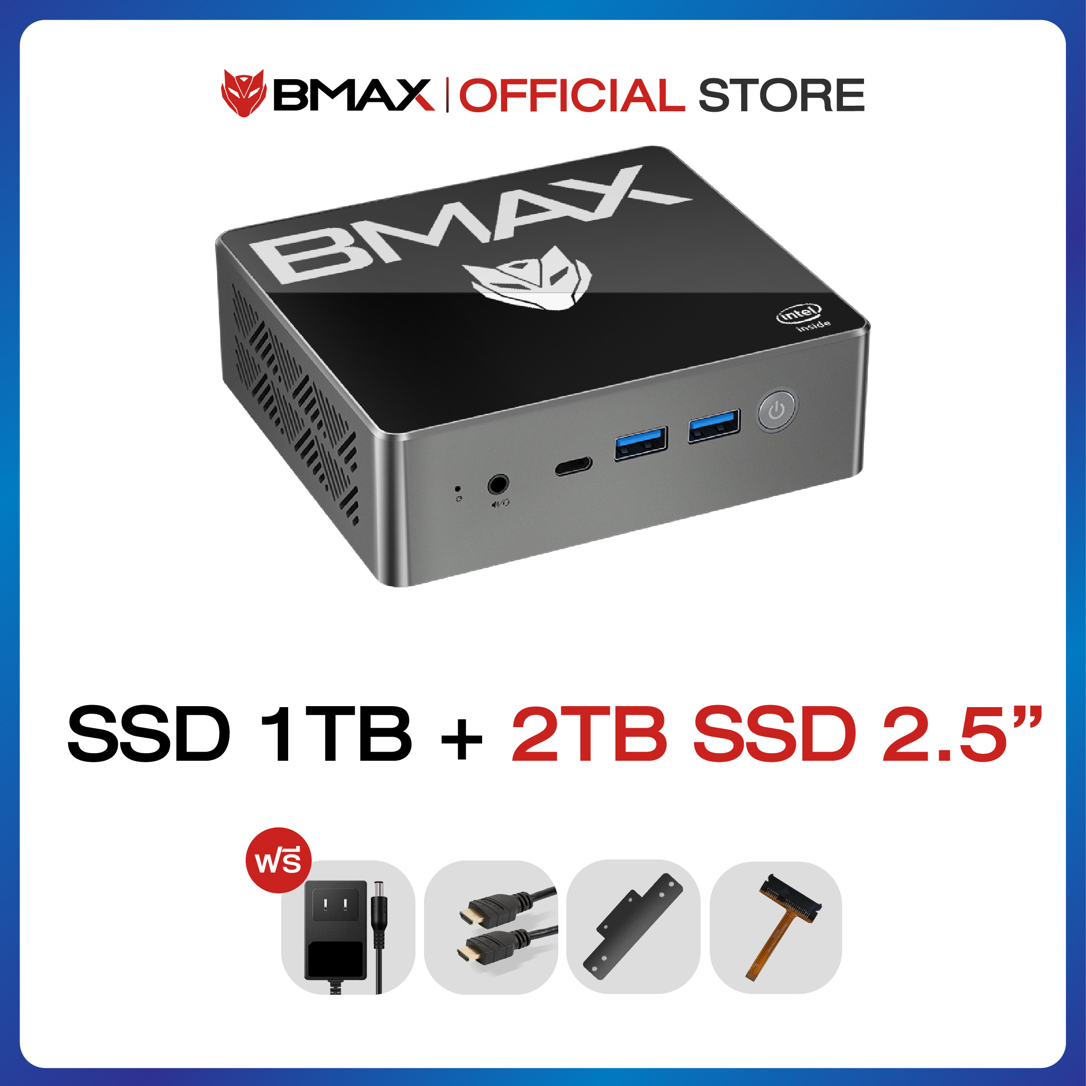 New 2024 BMAX B4 Turbo Mini PC มินิ พีซี Intel 13th Gen N150 RAM 16GB ...