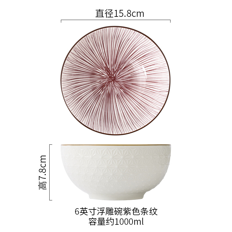 6 Inch Cute Ceramic Tableware Bowl Set Nordic Style Home Hand Painted ...