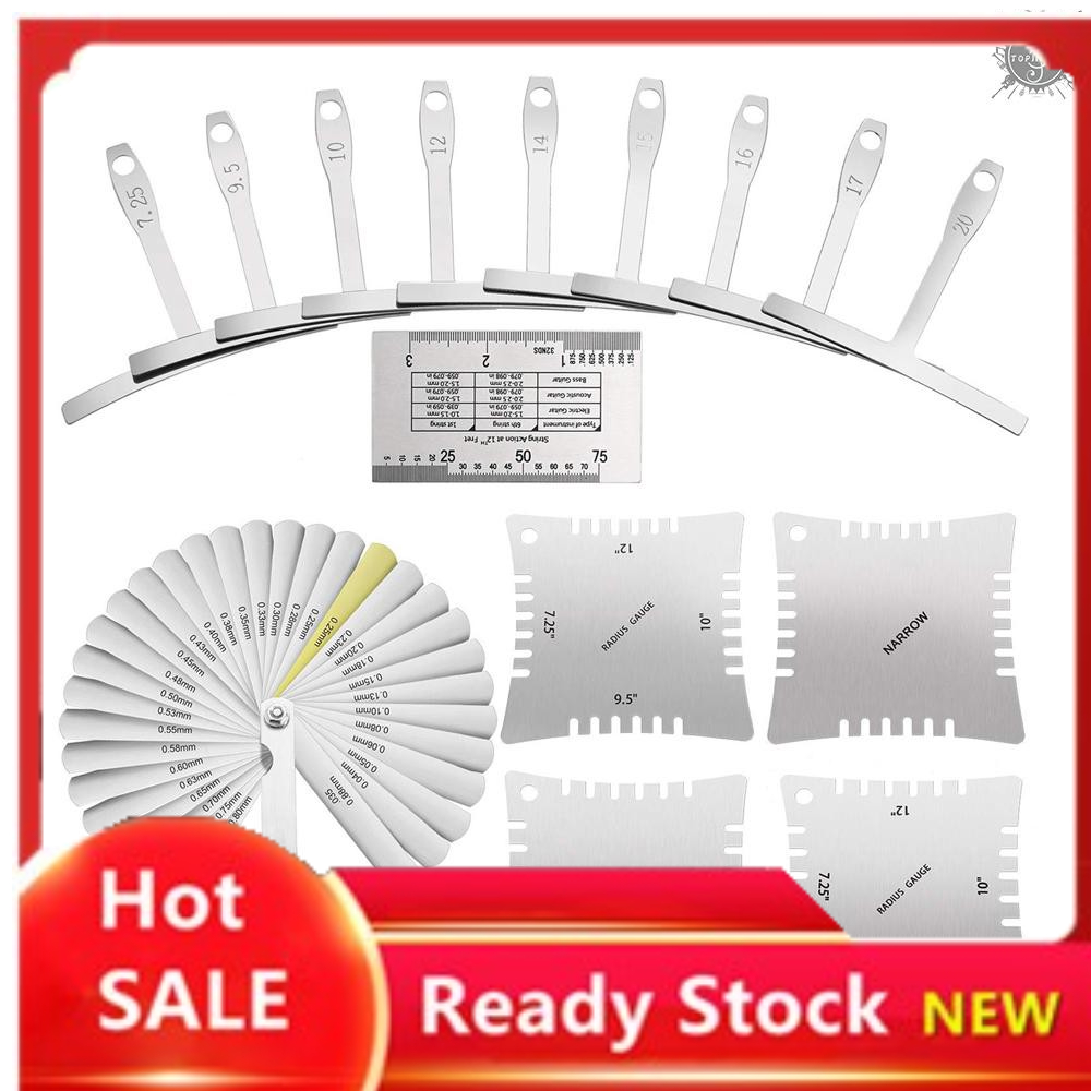 ☀ Guitar Luthier Measuring Tool Kit Set String Action Ruler Understring ...