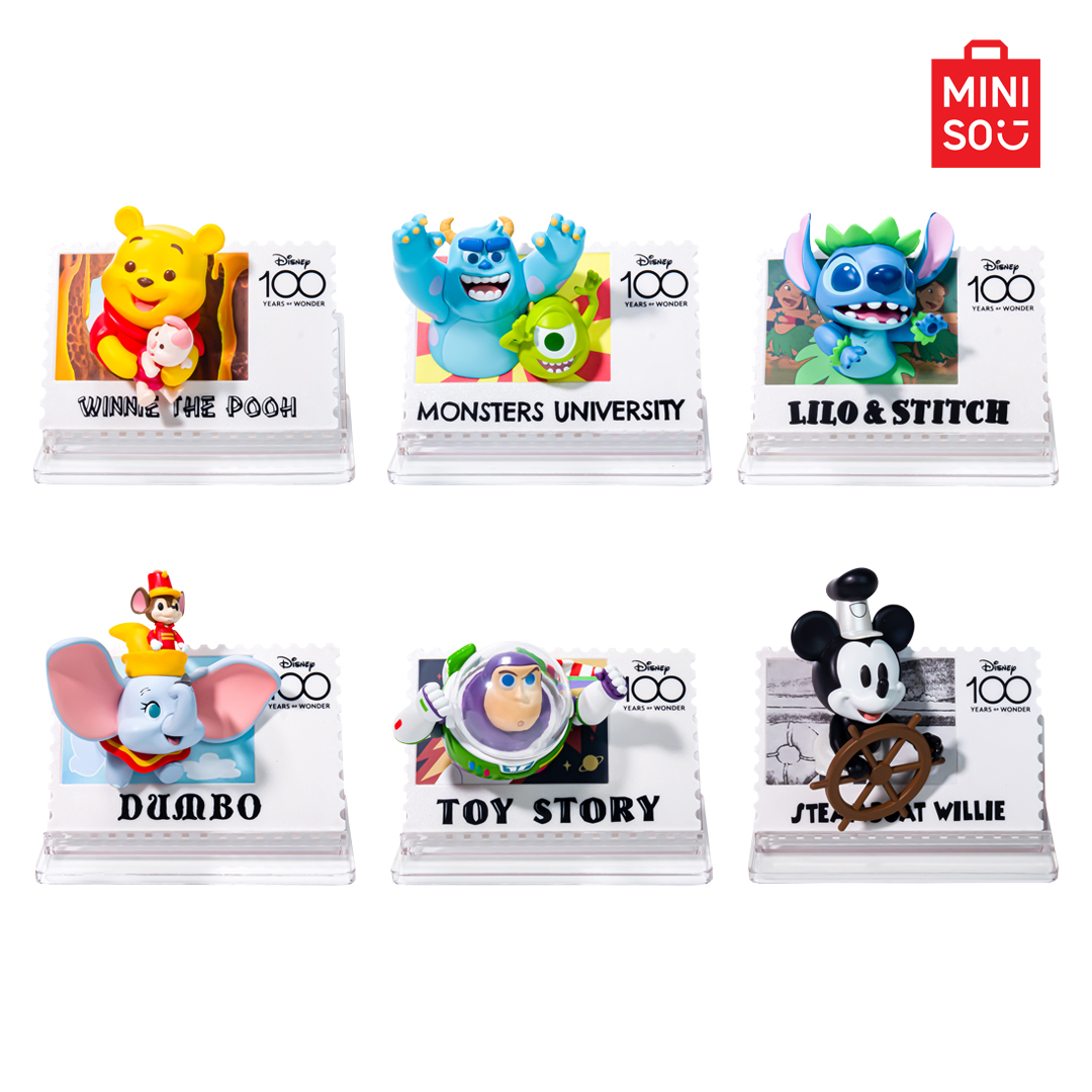 MINISO กล่องฟิกเกอร์โมเดล Disney 100 Celebration Collection Retro Stamp ...