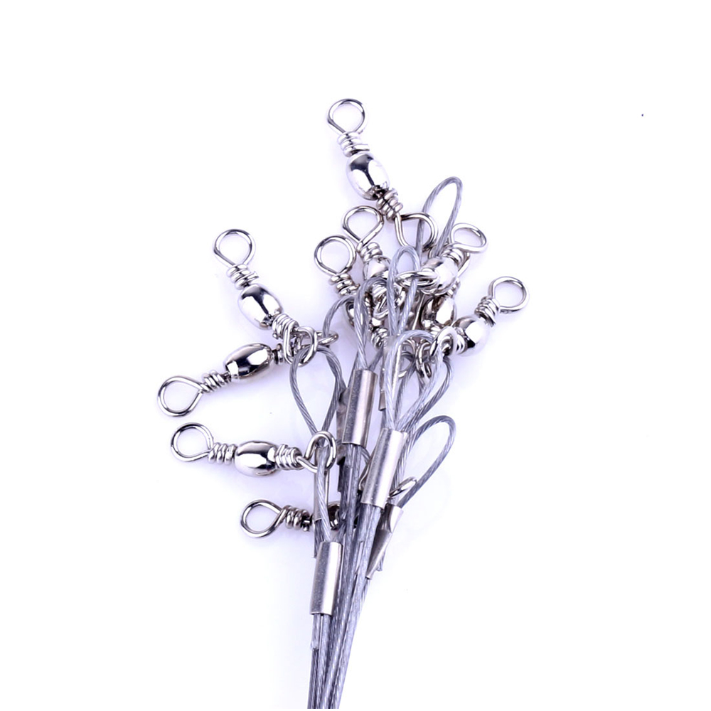 10 Pcs Portable Rolling Swivels Fish Hook Stainless Steel String Rope ...