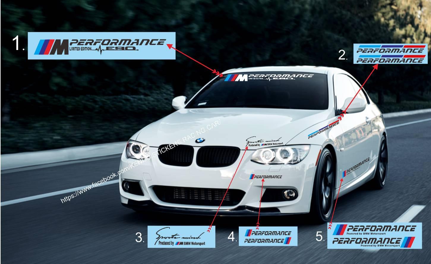 สติ๊กเกอร์ BMW 3M Performance - Kendo sticker racing car - ThaiPick