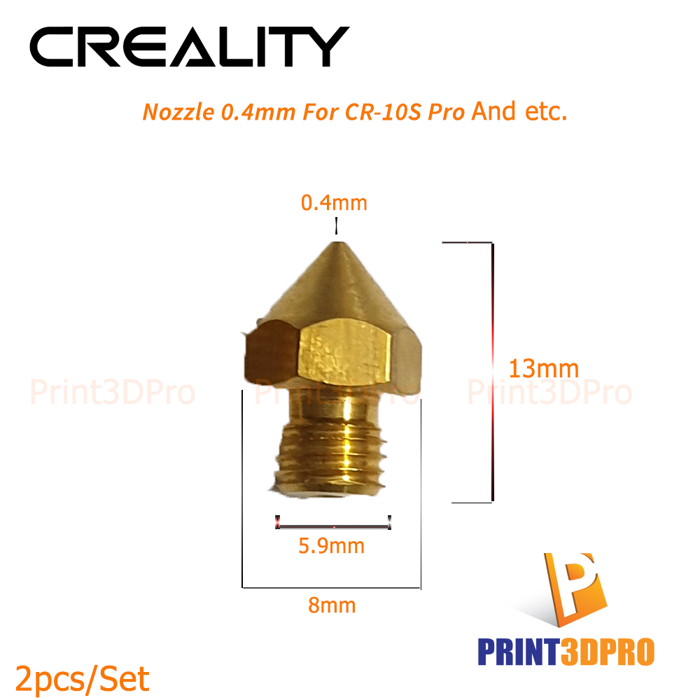3D Part Creality Nozzle 0.4mm Brass 2pcs/set Original Part For CR-10S ...