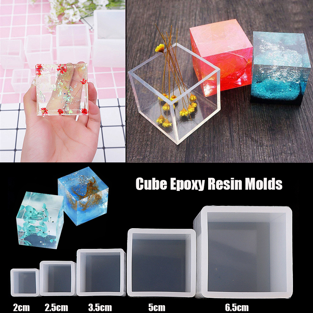 ★COD&Ready Stock★Transparent Pendant Crystal DIY Craft Cube Molds ...
