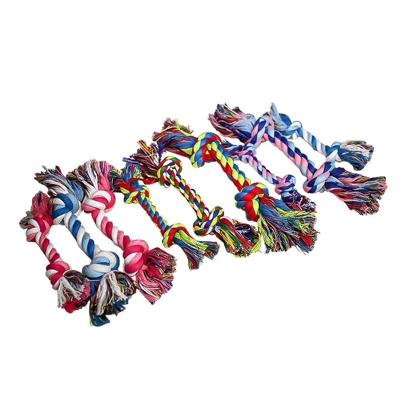 Pet Dog Durable Rope Bite Toys Dog Rope Chewing Bite Knotted Toy Cotton ...