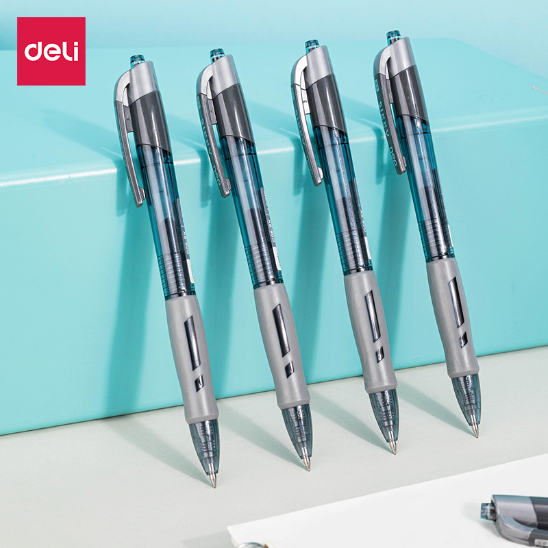 Deli ปากกาหมึกเจล 1 แท่ง 0.5mm ปากกาเจล ปากกา รุ่น EG08 แบบกด หมึกดำ าม ...