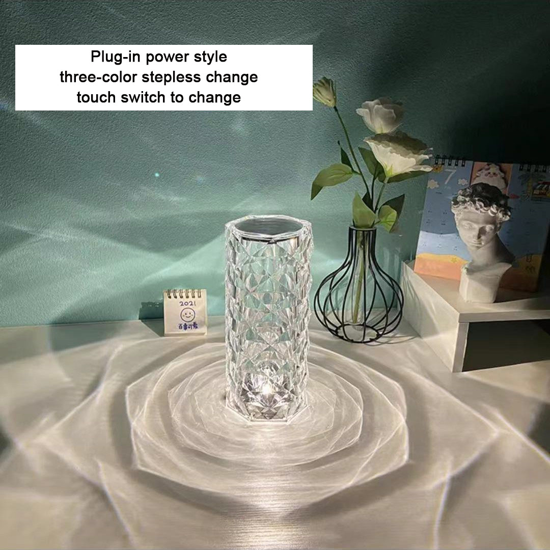Rose Light and Shadow Atmosphere Light USB Charging Crystal Night Light ...