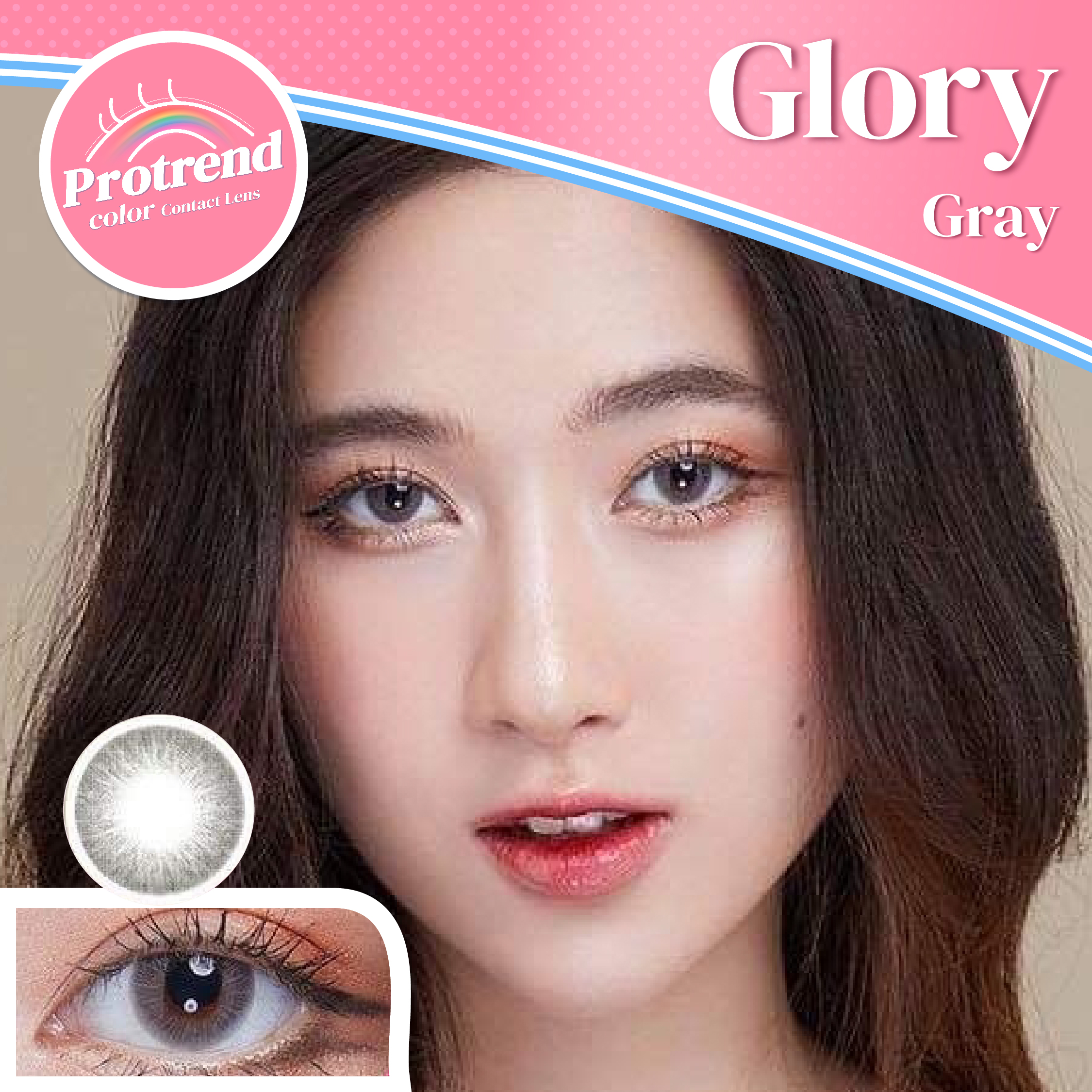 Protrendcolor Contact lens : คอนแทคเลนส์โปรเทรนด์คัลเลอร์ รุ่น Glory Brown , Gray นำเข้าจาก ...