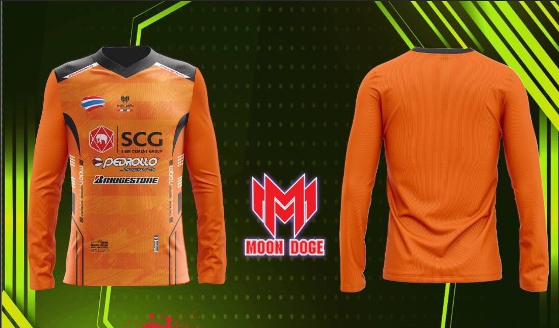 MOONDOGE เสื้อแขนยาว เสื้อกีฬาพิมพ์ลาย เสื้อจักรยาน เสื้อฟุตบอล ผ้า ...